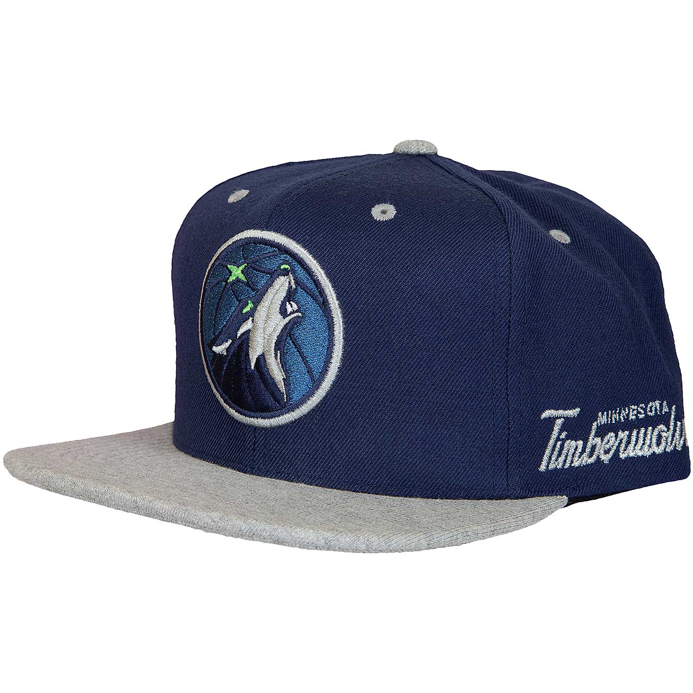 Mitchell & Ness Snapback Cap 2tone Heather Minnesota Timberwolves ...