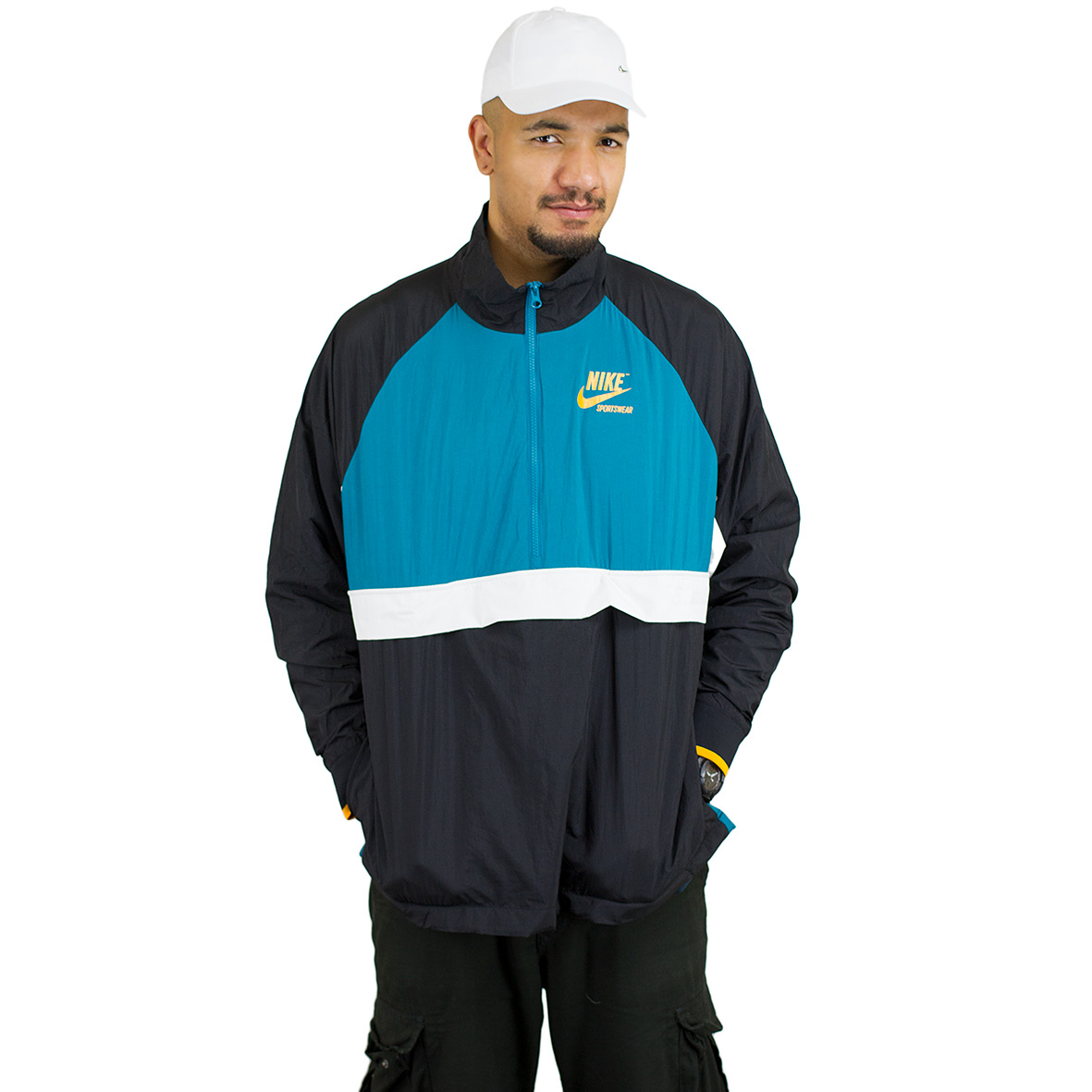 Nike Windbreaker Woven Archive Half Zip schwarz/blau - hier bestellen!